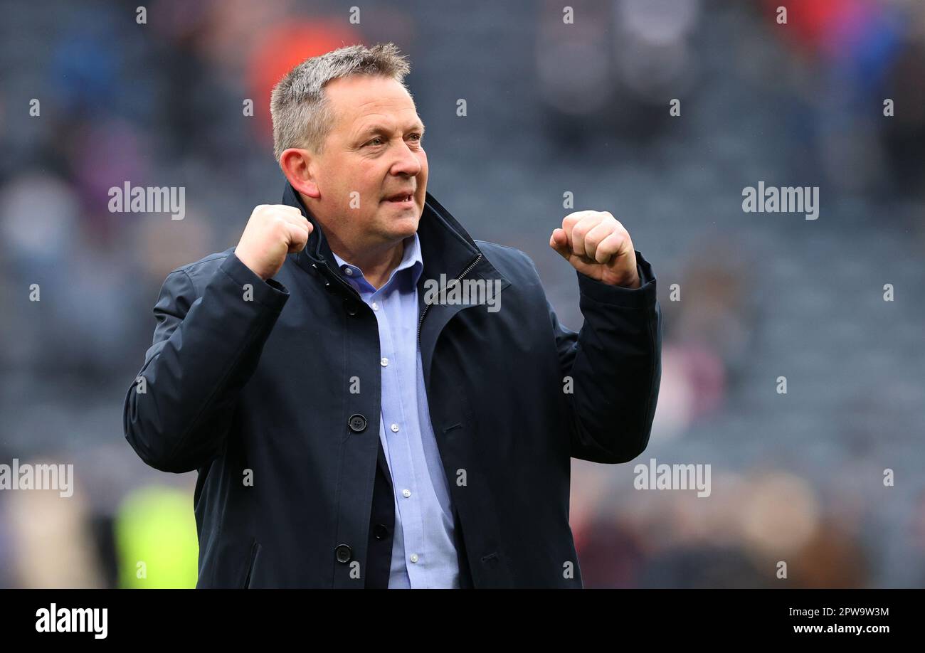 Inverness Caledonian Thistle manager Billy Dodds celebrates after the ...