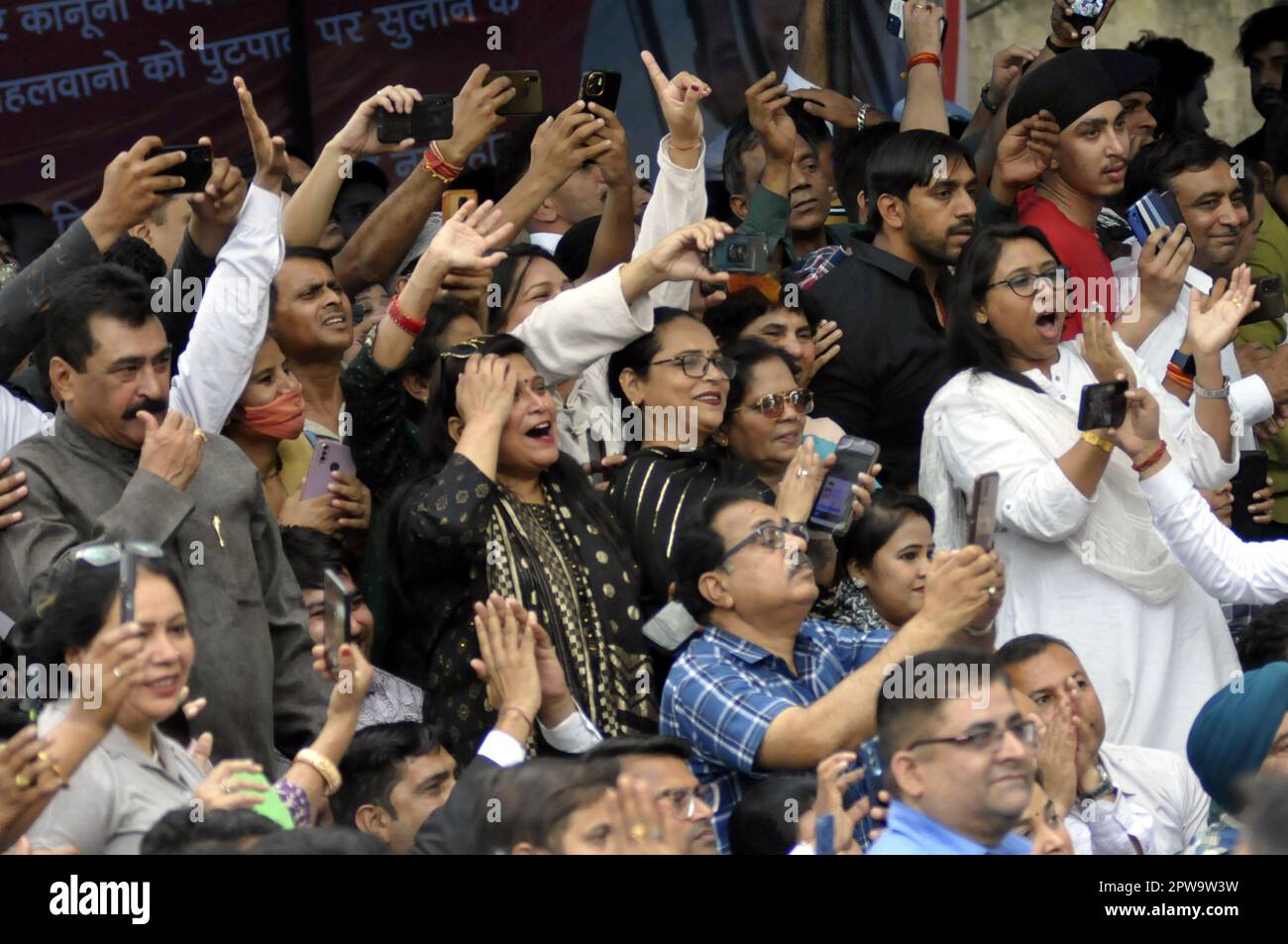 April 29, 2023, New Delhi, Delhi, India: Supoters of Wretler during ...