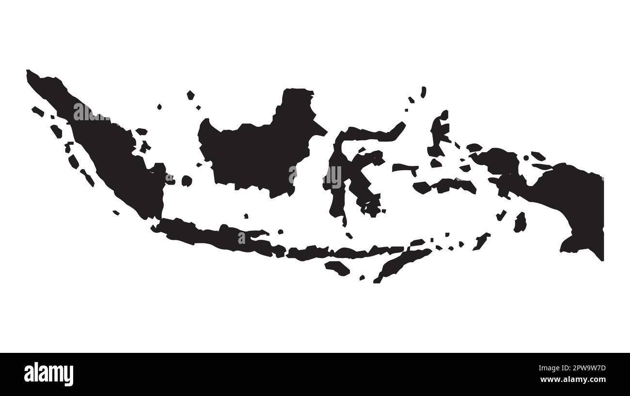Indonesia Silhouette Map Stock Vector Image & Art - Alamy