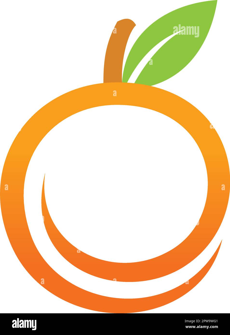 Orange with Swirling Shape visualized with Simple Touch Stock Vector ...
