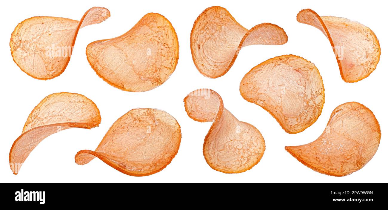 Chicken meat chips isolated on white background, collection Stock Photo ...