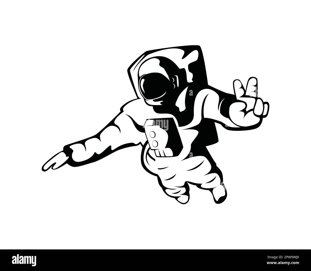 Floating Astronaut Silhouette