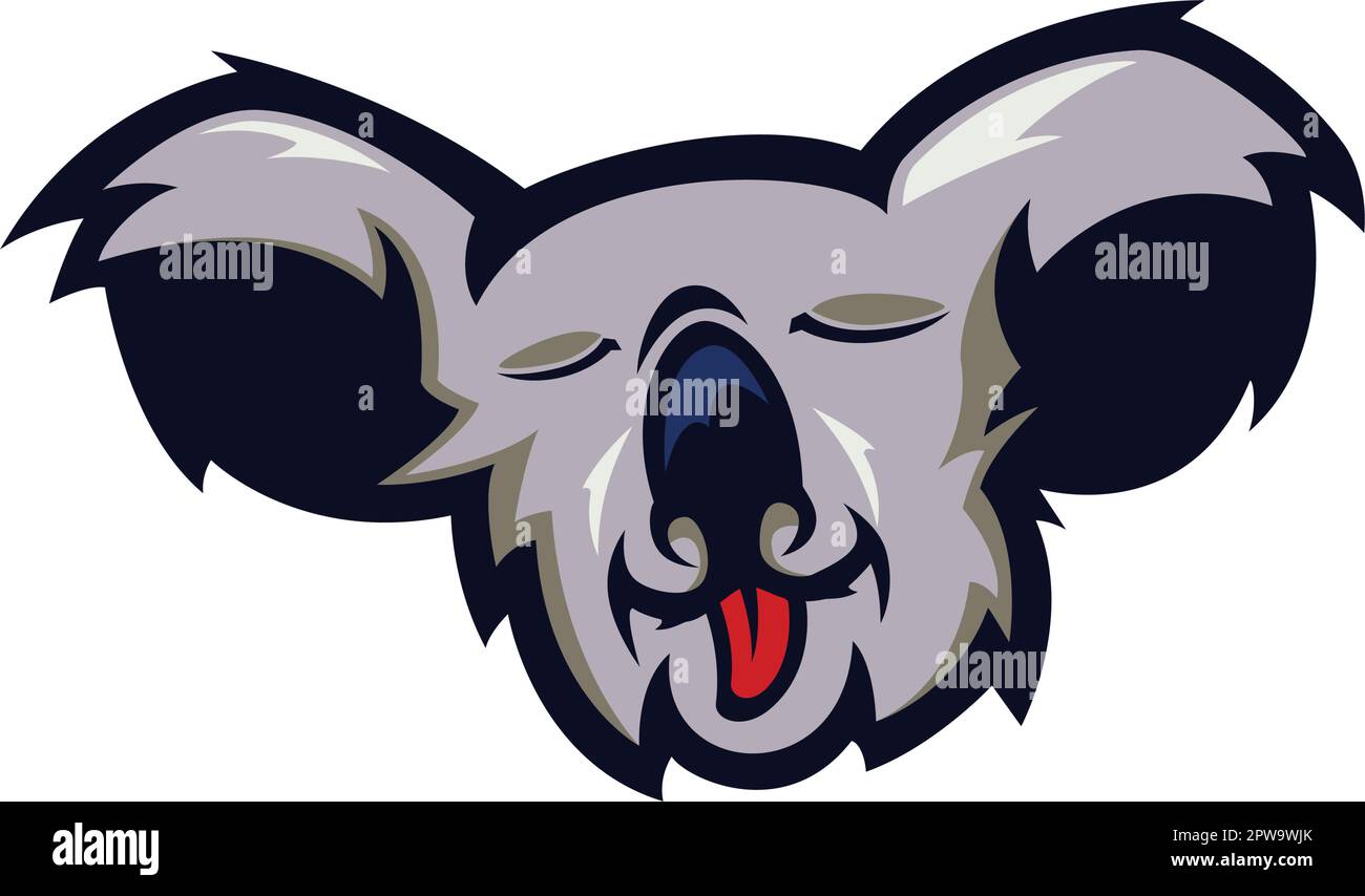 Koala Head with Goofy Expression Illustration Stock Vector Image & Art ...