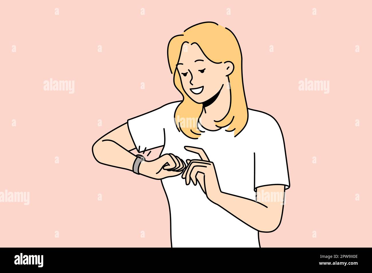 Check time female Stock Vector Images - Alamy