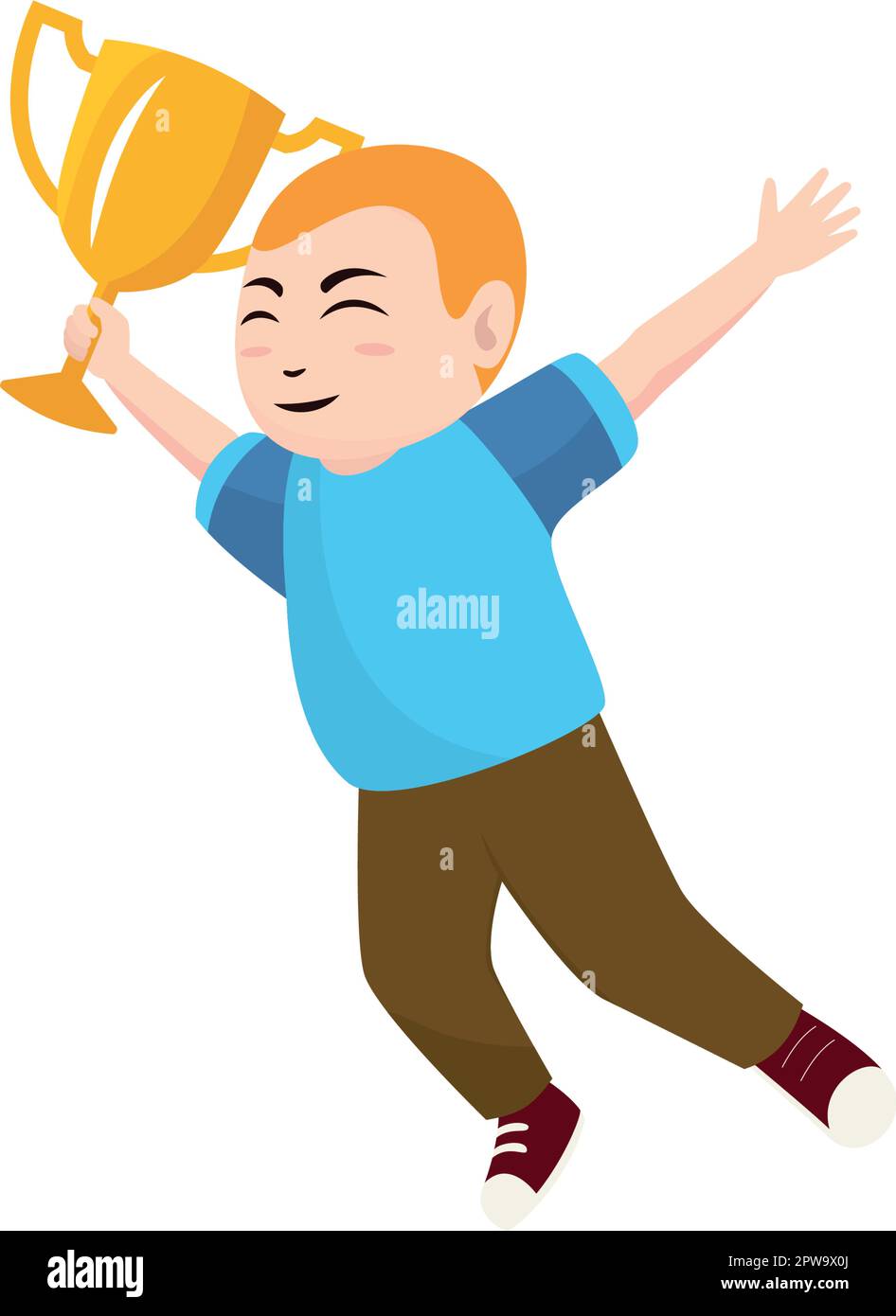 Children holding trophy Cut Out Stock Images & Pictures - Alamy