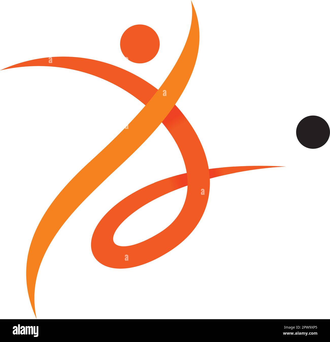 Simple Football or Soccer Player Running and Kicking the Ball ...