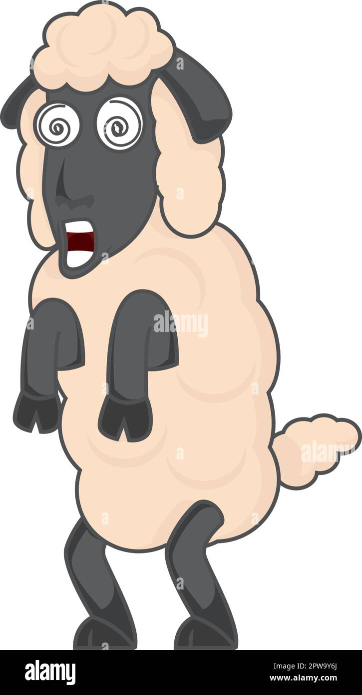 Dizzy Sheep with Standing Gesture Illustration Stock Vector Image & Art ...