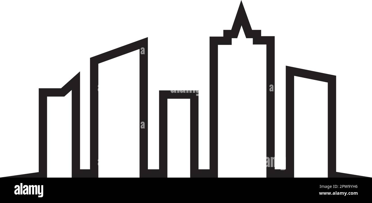 Buildings and Skyscrapers Simple Illustration Stock Vector Image & Art ...