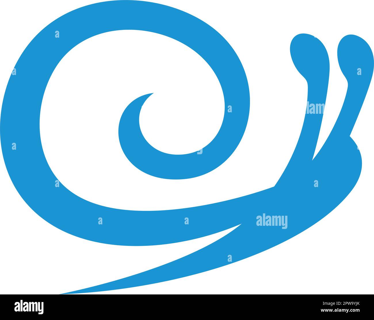 Simple Snail Illustration visualized with Blue Color and Simple ...