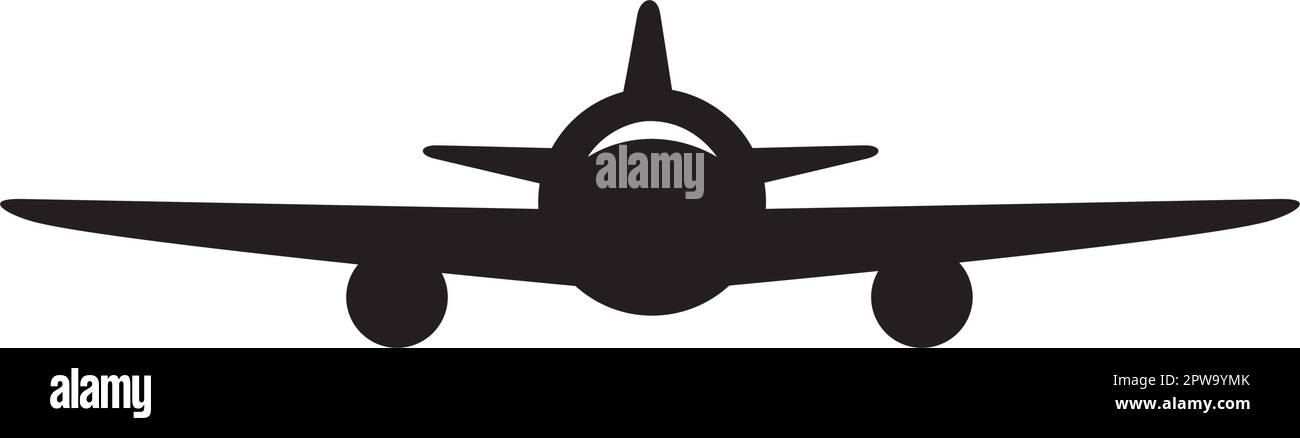 Simple Front View of Flying Plane Illustration Stock Vector Image & Art ...