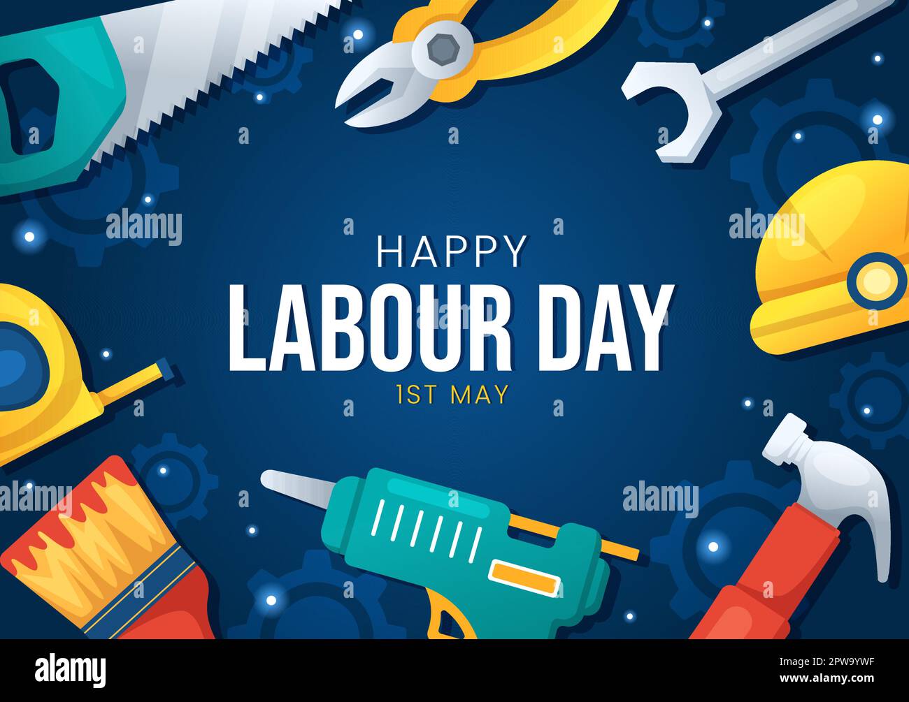 Happy Labor Day on 1 May Illustration with Different Professions and ...