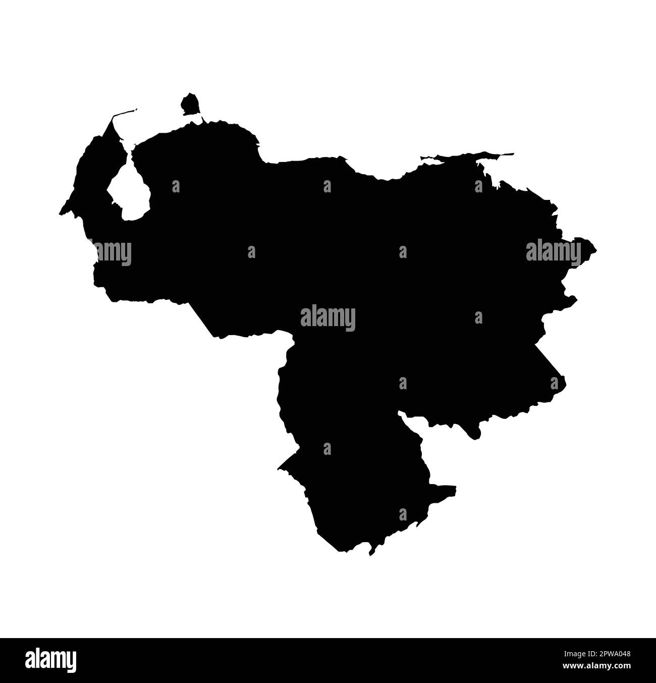 Venezuela Map Silhouette Stock Vector Image & Art - Alamy