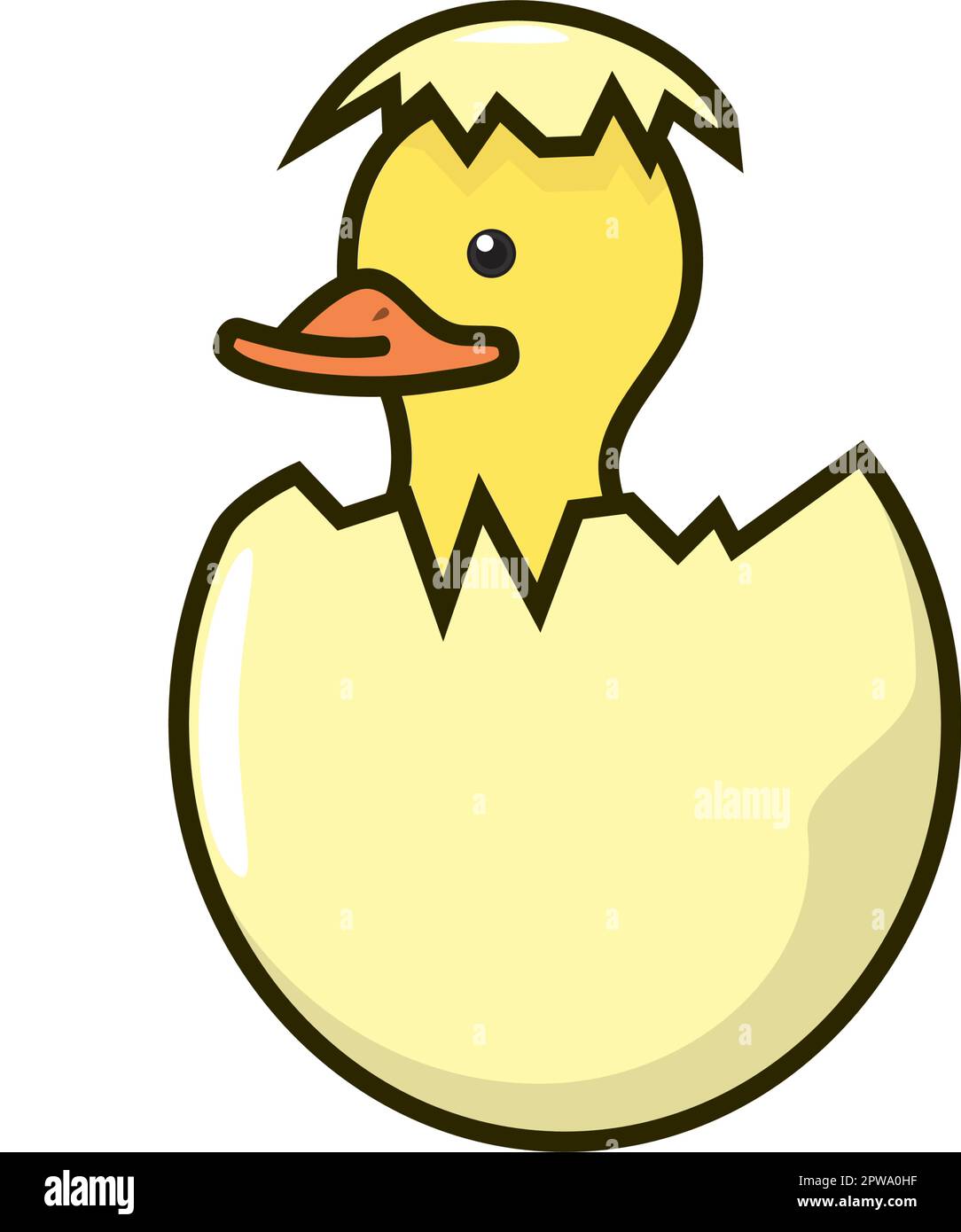 A Duck Baby Emerges and Hatching from the Egg Stock Vector Image & Art ...