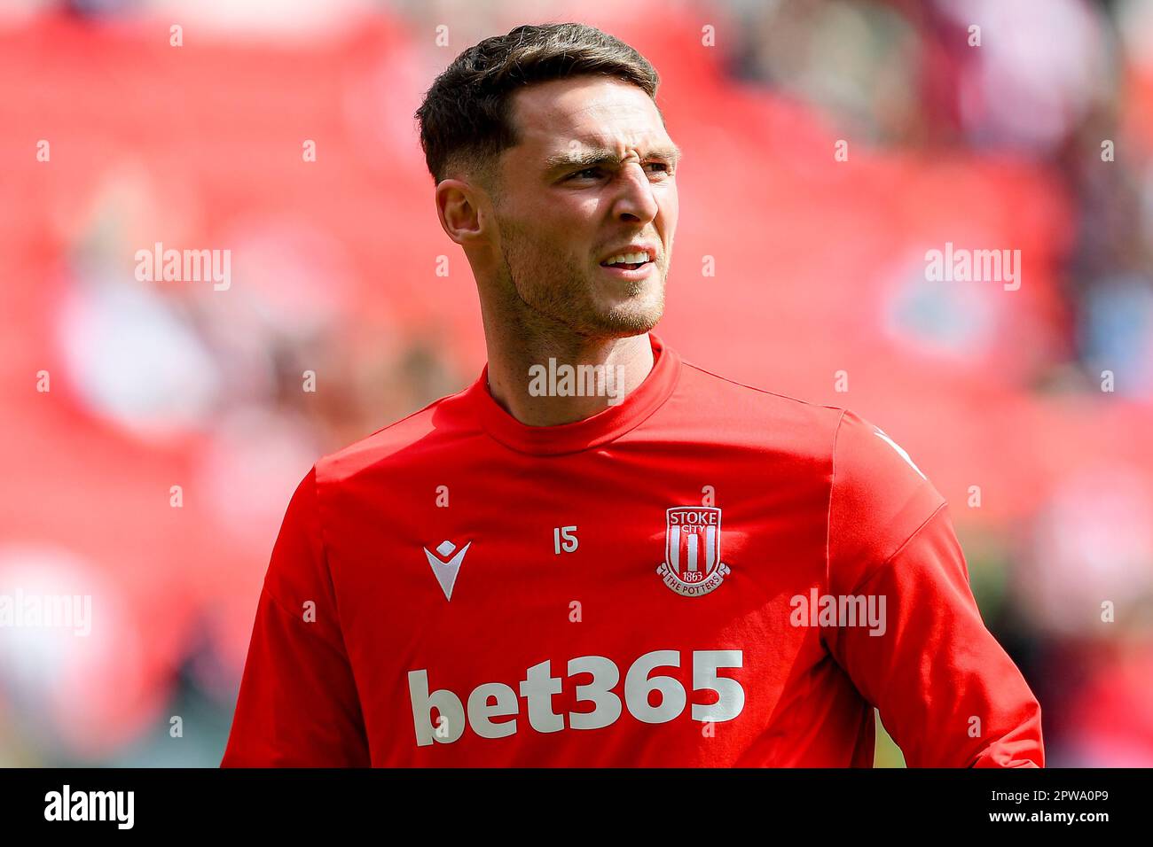 Stoke On Trent, UK. 26th Apr, 2023. Jordan Thompson #15 of Stoke City ...