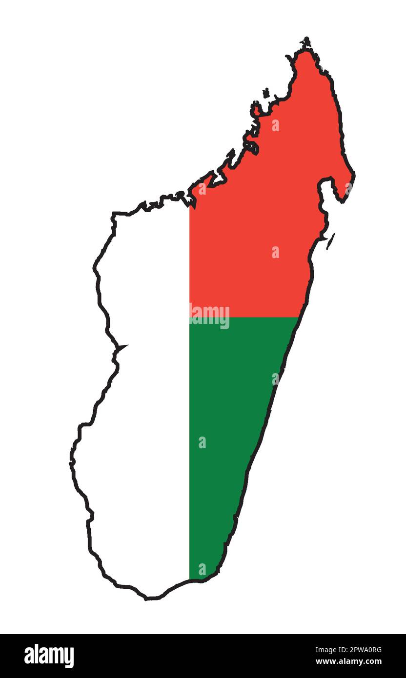 Madagascar Outline Silhouette Flag Map Stock Vector Image & Art - Alamy