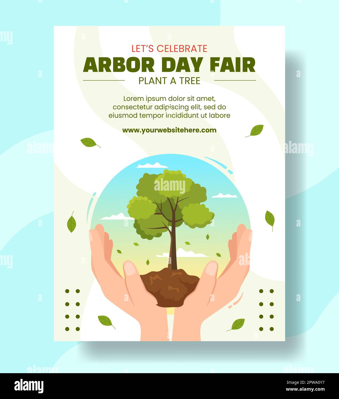 Happy Arbor Day Vertical Poster Cartoon Hand Drawn Templates Background ...