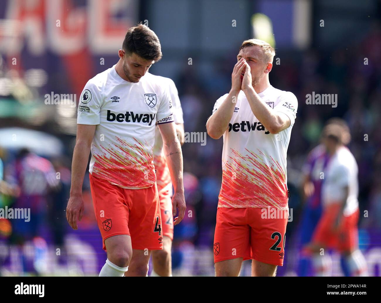West Ham United's Declan Rice and Jarrod Bowen (right) following the ...