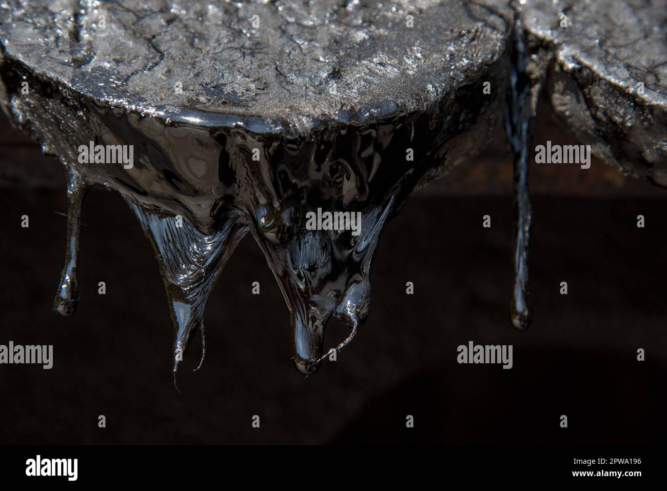 tar droping from Borgund stave church which was constructed after 1180 ...