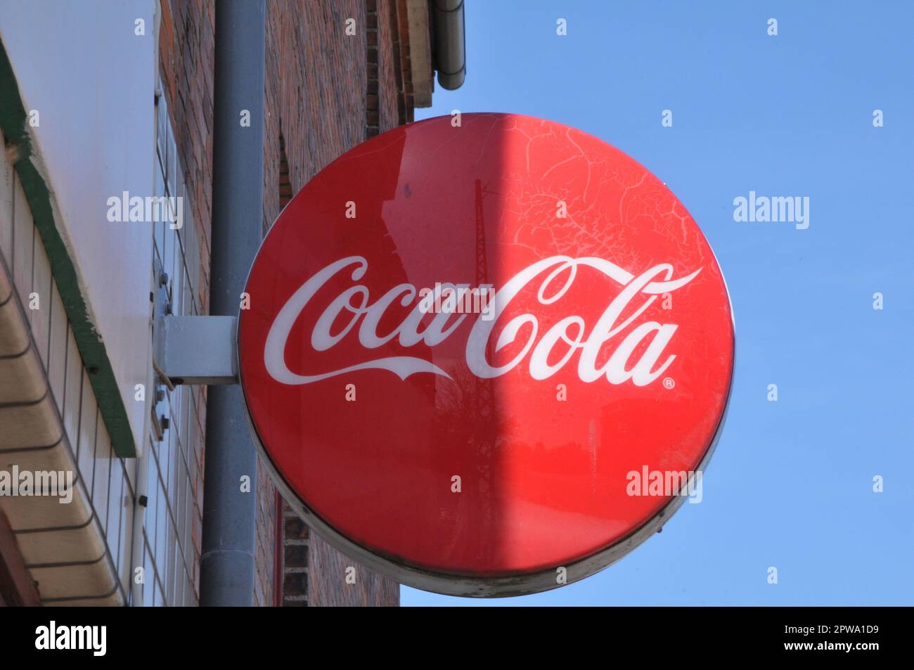 Copenhagen /Denmark/29 April 2023/Cocoa cola logo in danish capital ...