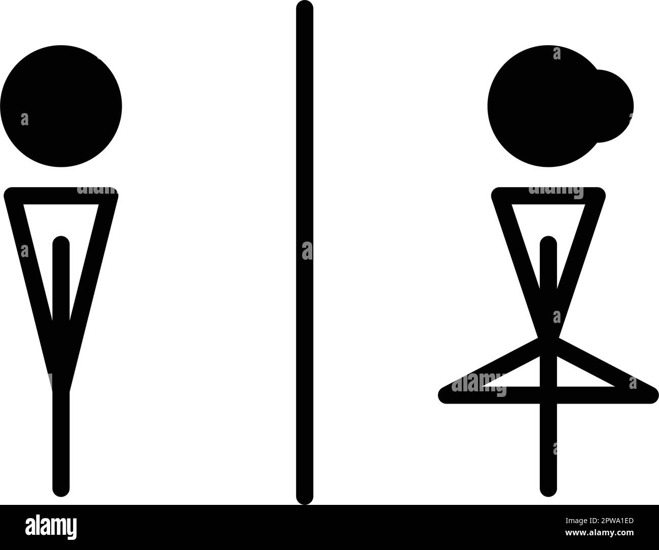Bathroom sign man and woman toilet and restroom sign symbol in a glyph ...