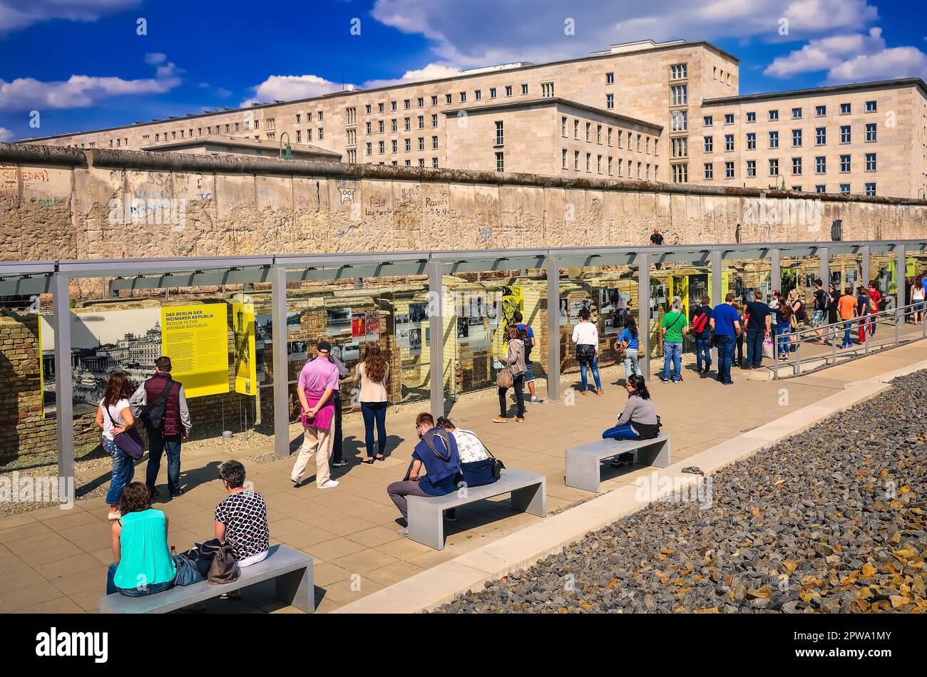 Berlin, Germany - April 30, 2014: Tourists in the "Topography of Terror ...