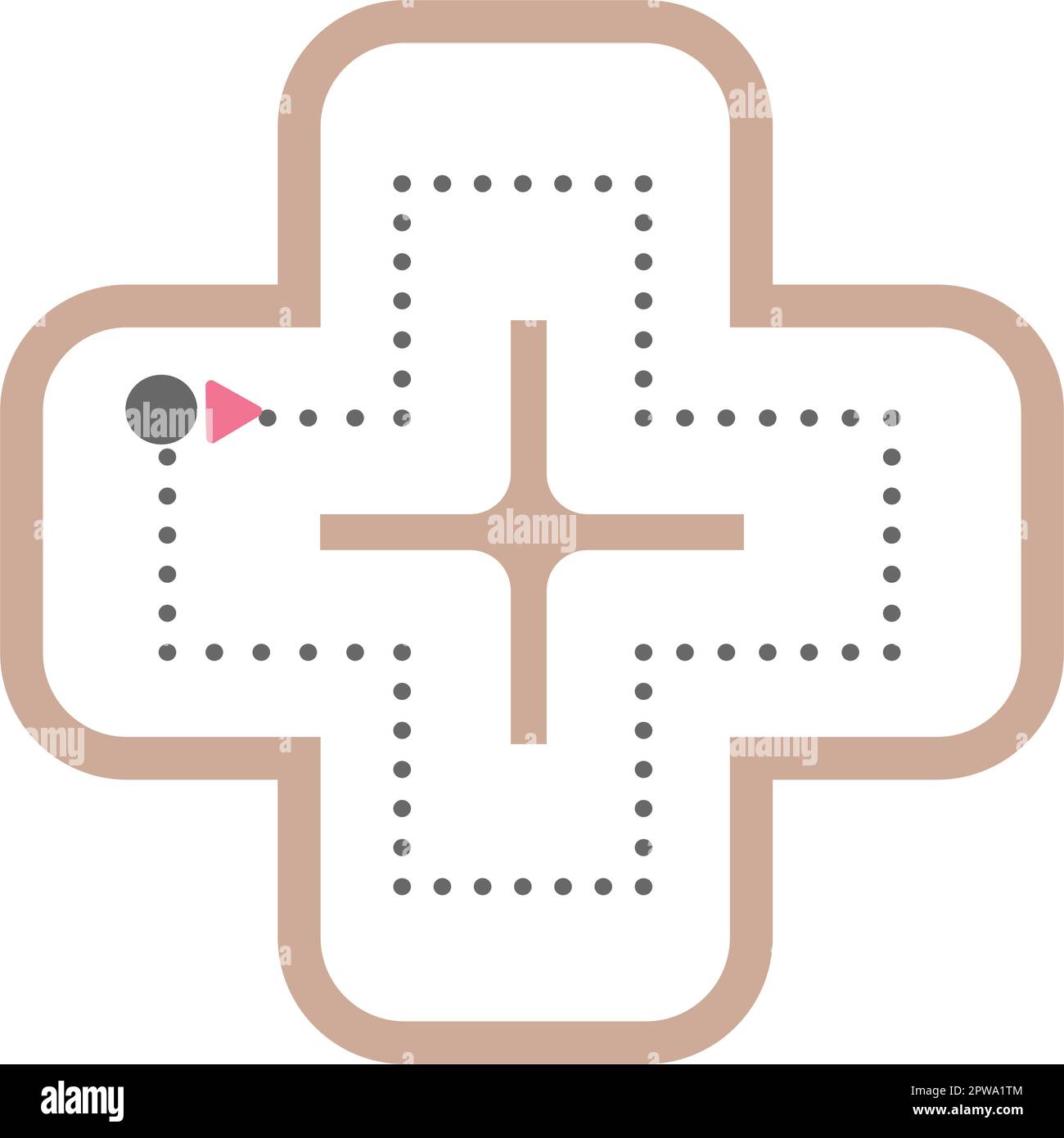 Dotted cross shape for tracing lines for preschool and kindergarten school kids for math drawing ...