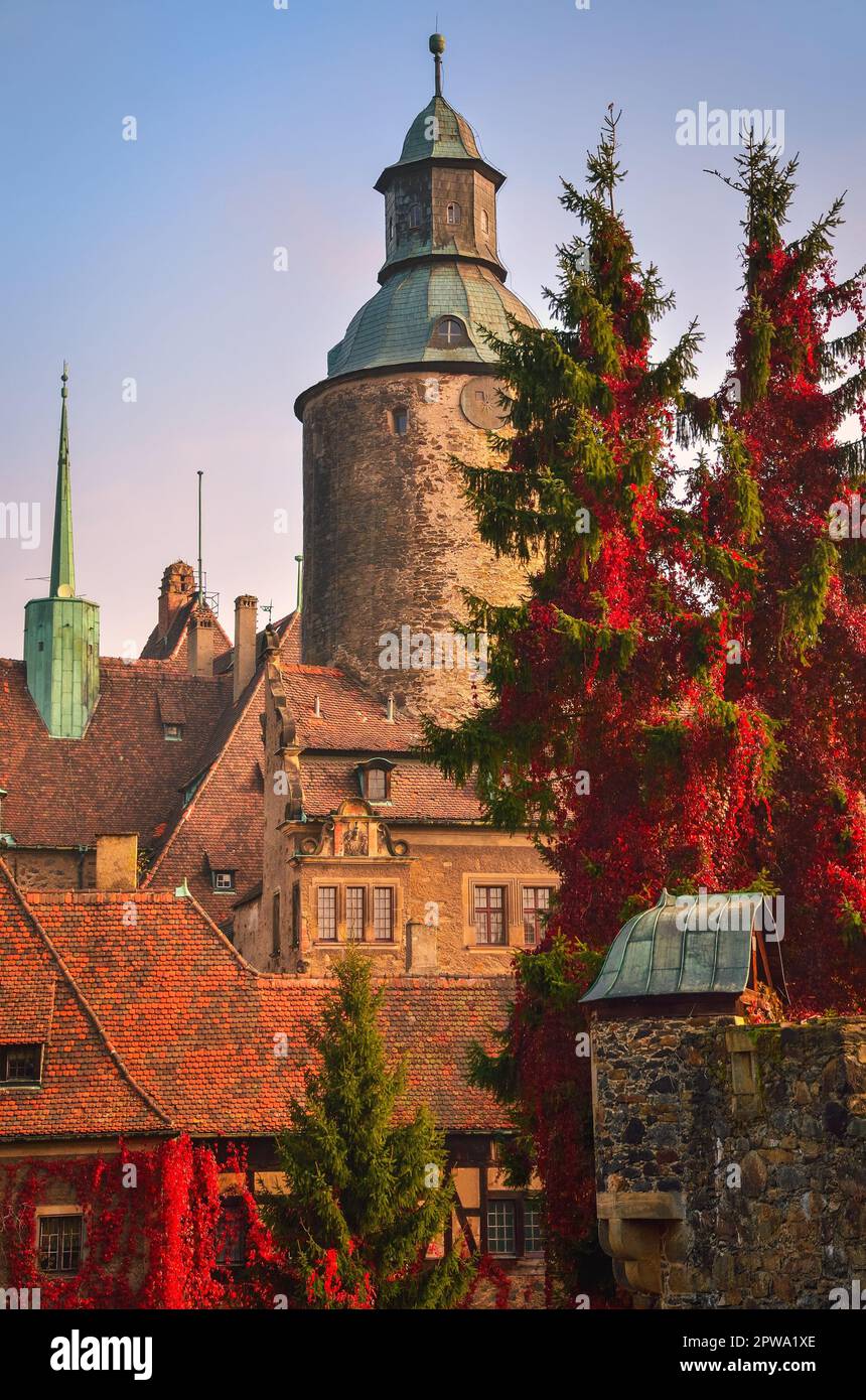 Lesna, Poland - October 2, 2014: Czocha castle is situated in Lesna ...