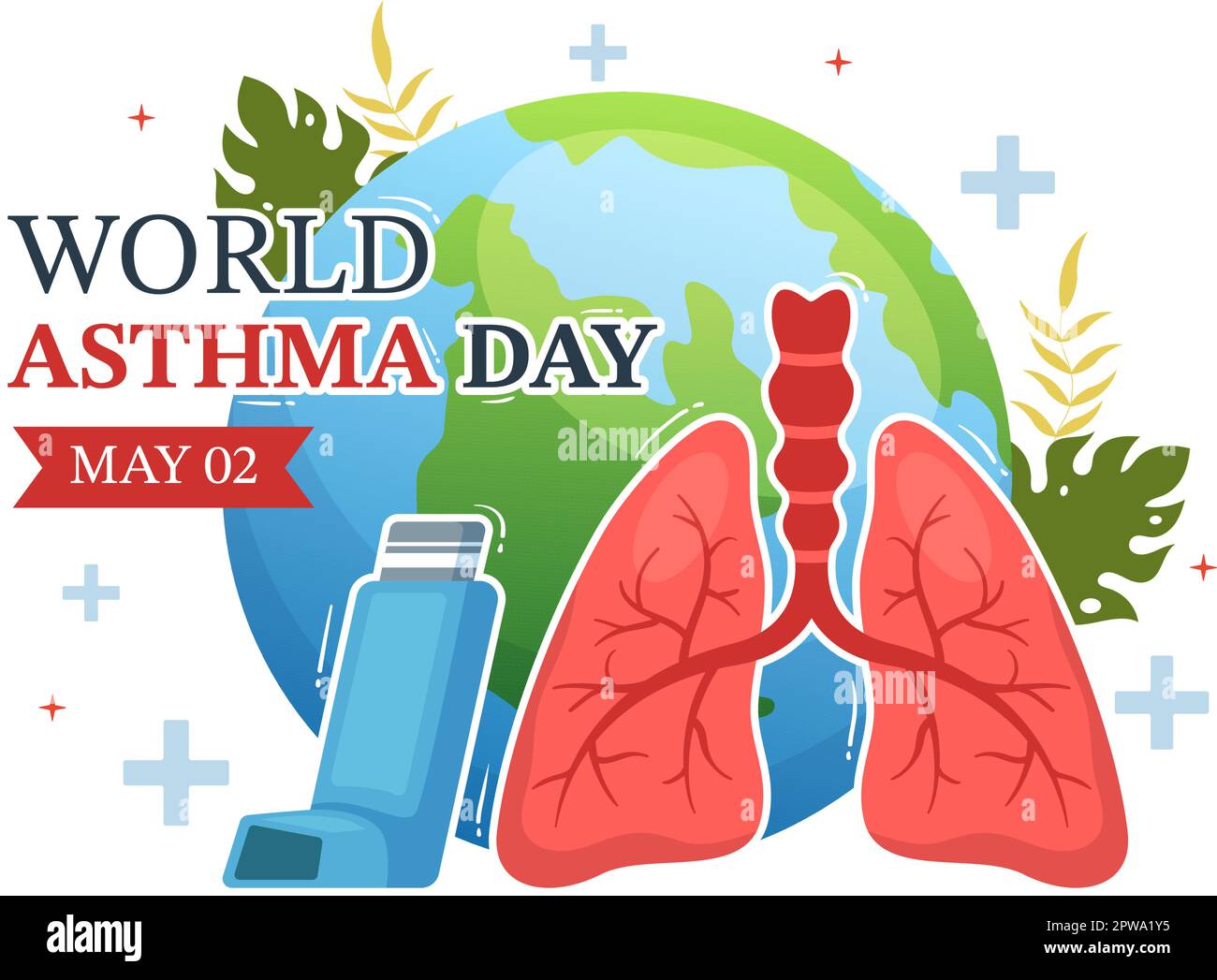 World Asthma Day on May 2 Illustration with Inhaler and Health ...
