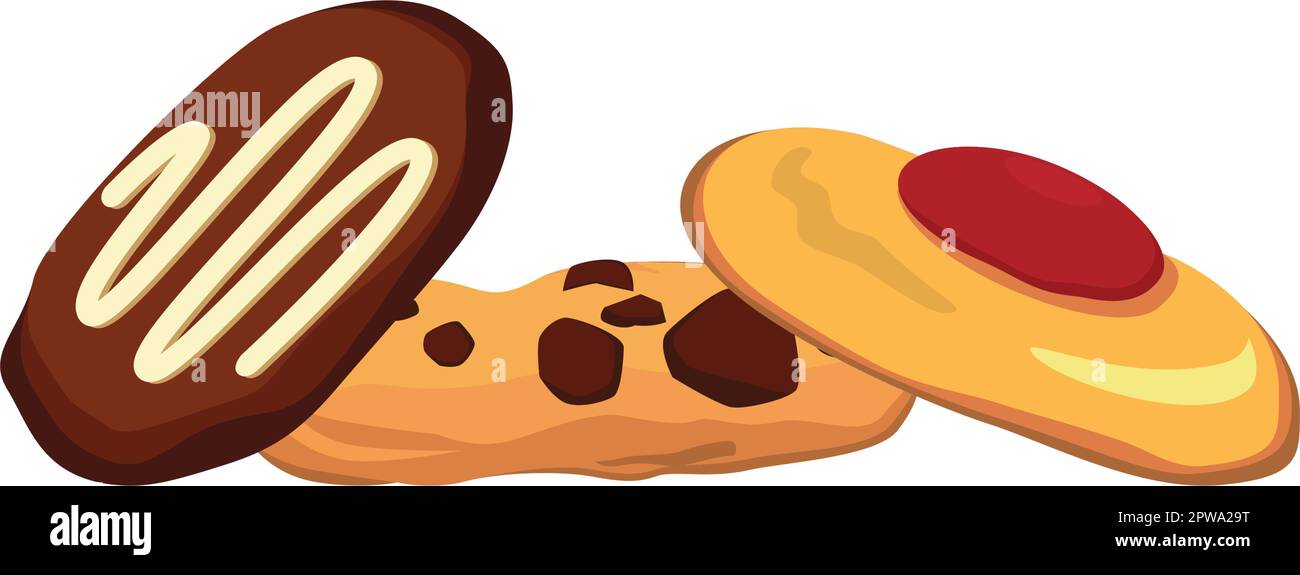 Detailed and Realistic Various Cookies Illustration Stock Vector Image ...