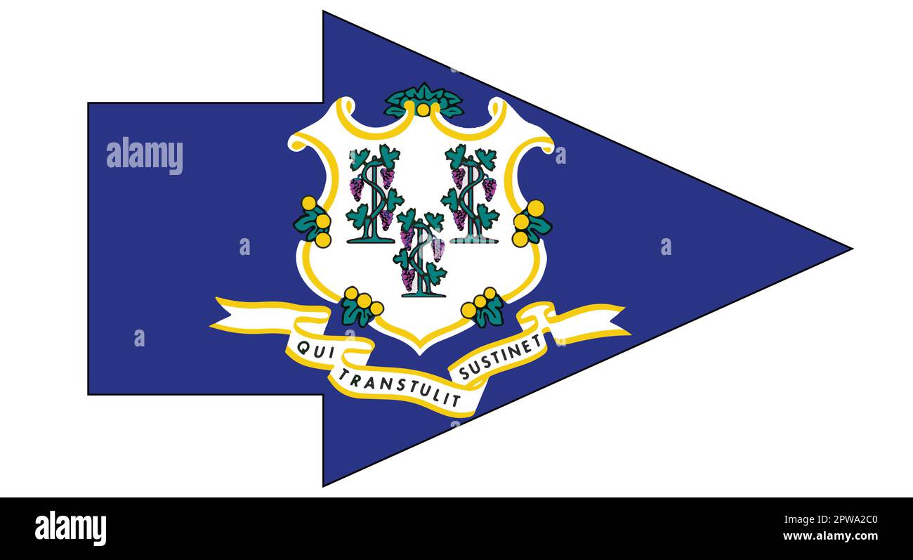 The State of Connecticut Flag In An Arrow Pointer Stock Vector Image ...