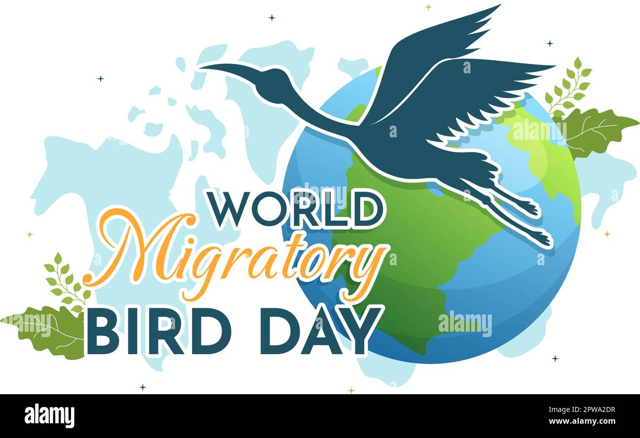 World Migratory Bird Day on May 8 Illustration with Birds Migrations ...
