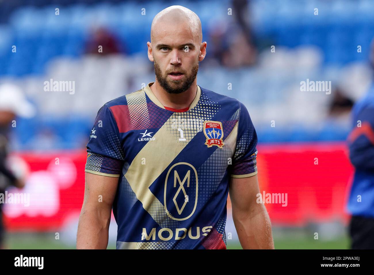 Sydney, Australia. 29th Apr, 2023. Jack Duncan of Newcastle Jets warms ...