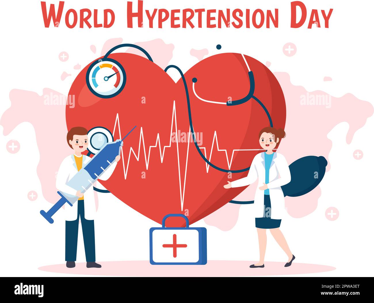 World Hypertension Day on May 17th Illustration with High Blood ...