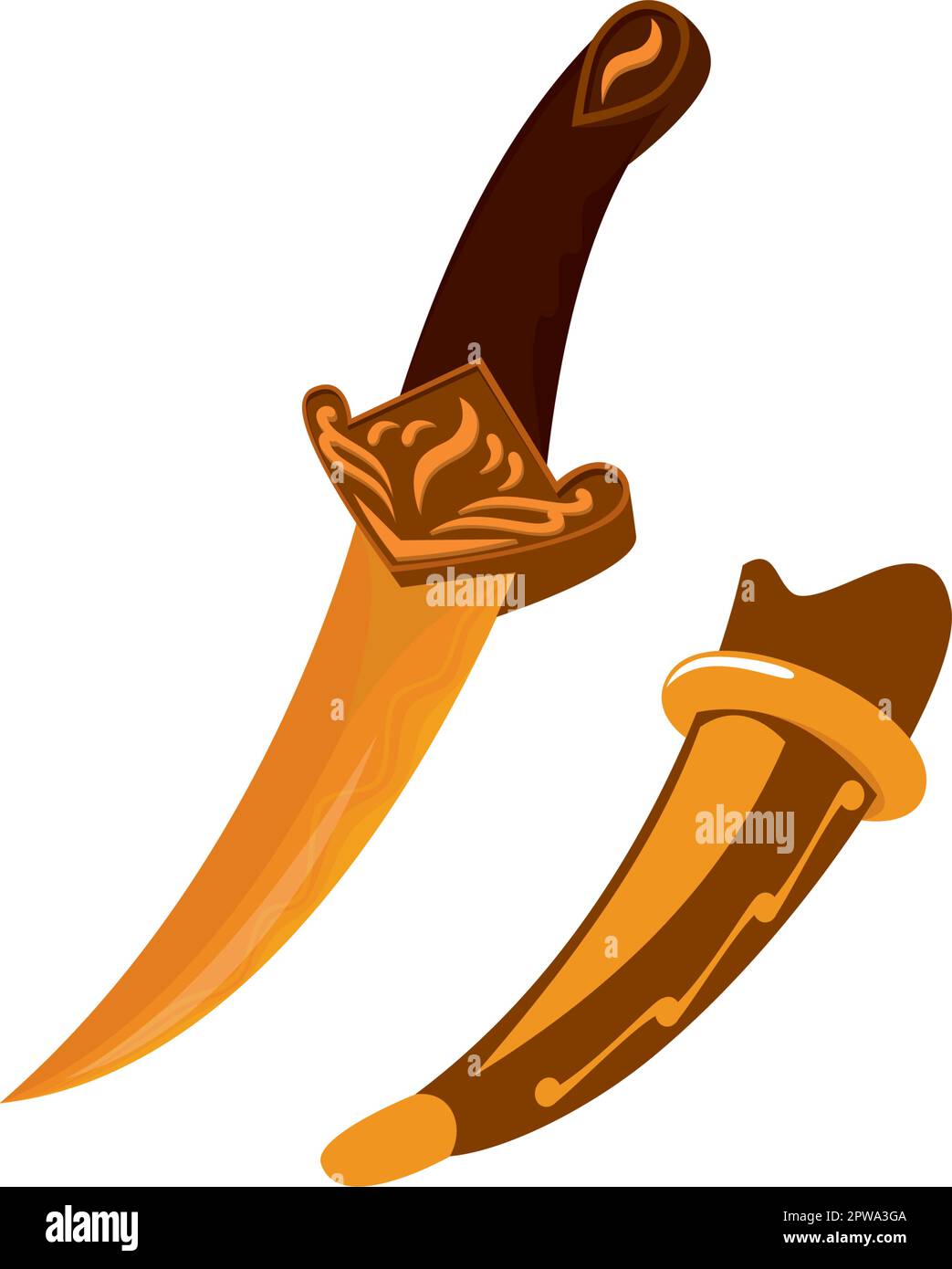 Detailed Old and Antique Dagger Illustration Stock Vector Image & Art ...