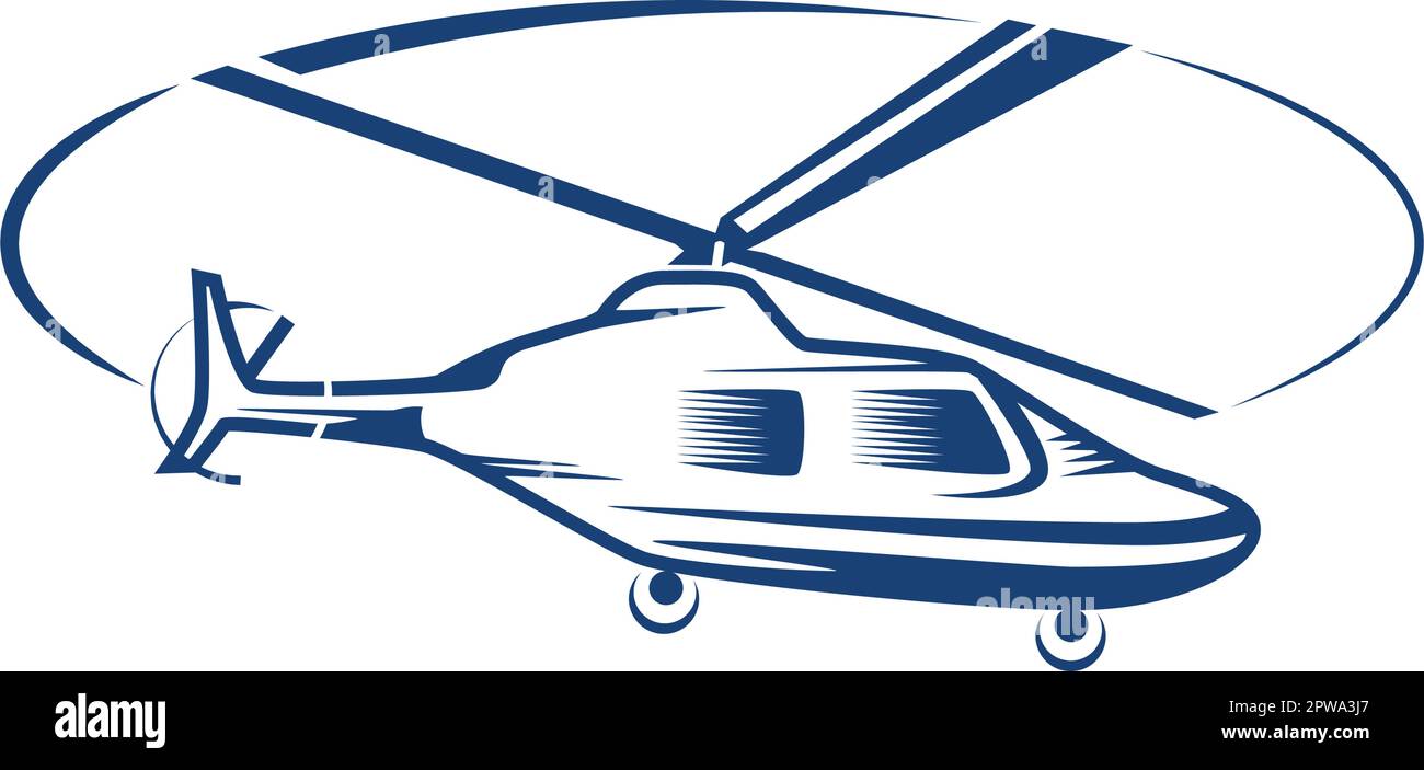 Flying Helicopter Illustration visualized with Silhouette Style Stock ... Flying Helicopter Illustration visualized with Silhouette Style Stock ...