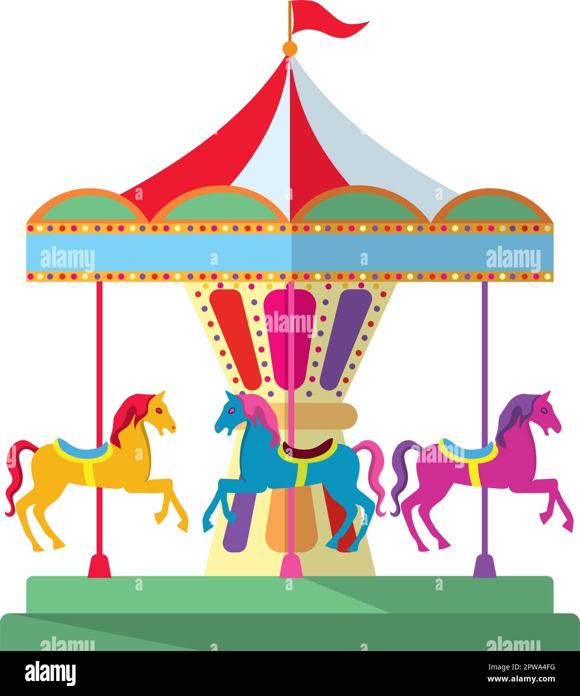 Carousel as Amusement Park Element Illustration Stock Vector Image ...