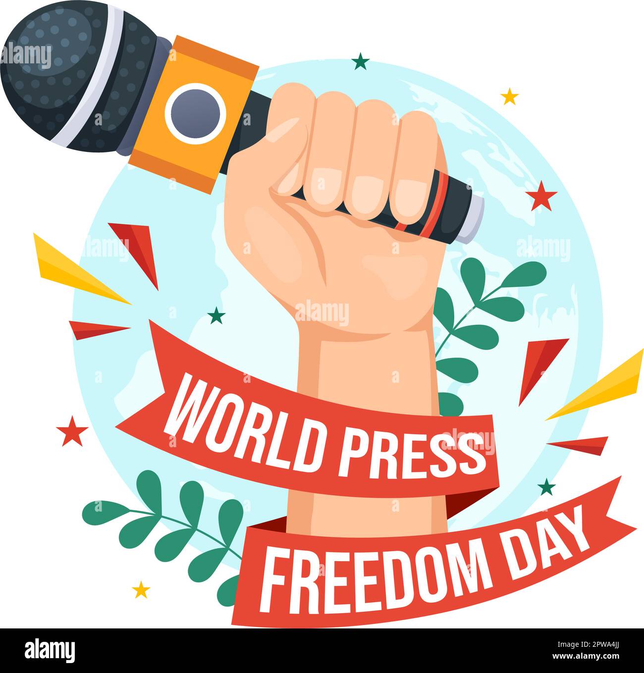 World Press Freedom Day on May 3 Illustration with Hands Holding News ...