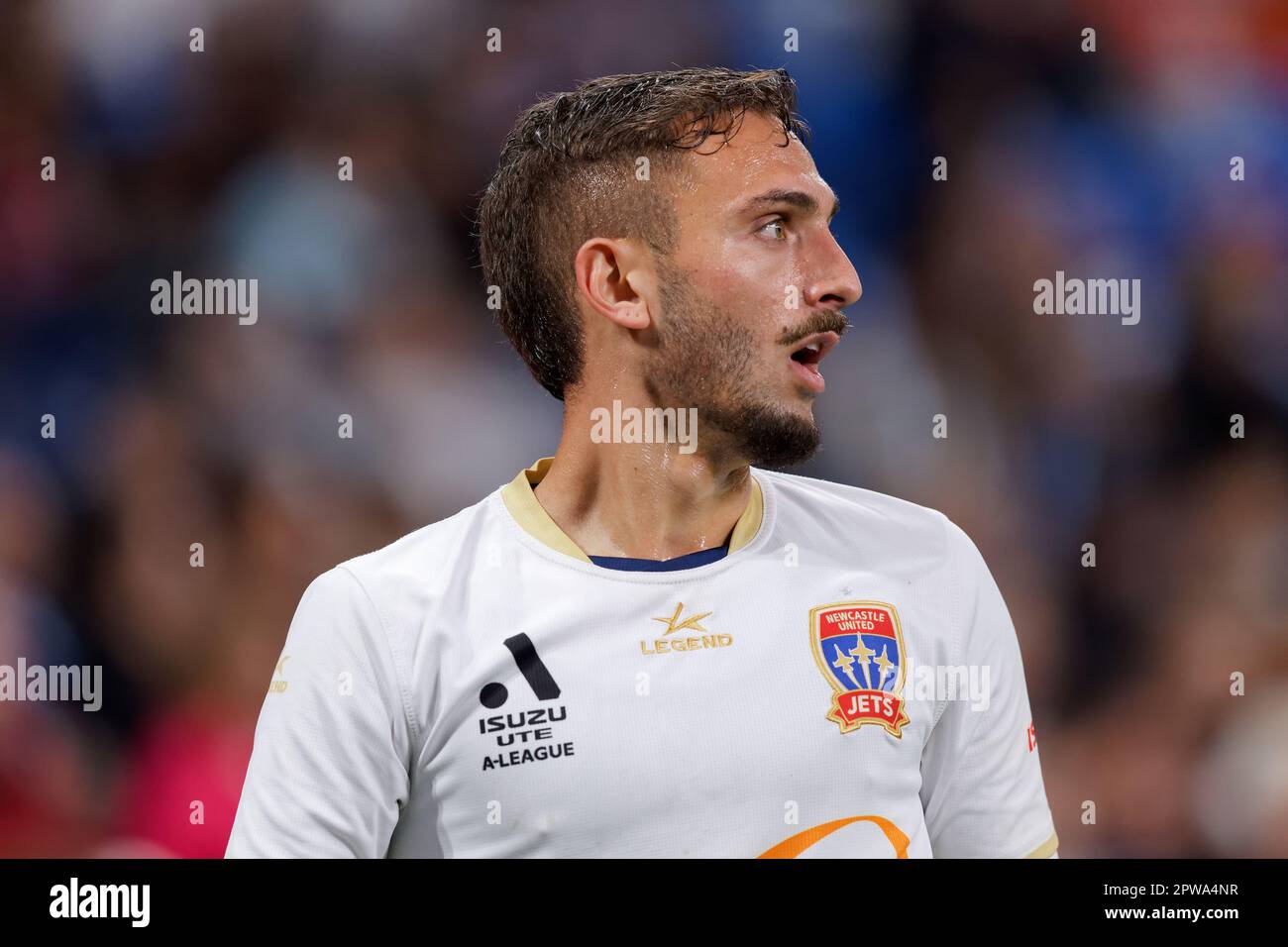 Sydney, Australia. 29th Apr, 2023. Reno Piscopo of Newcastle Jets looks ...