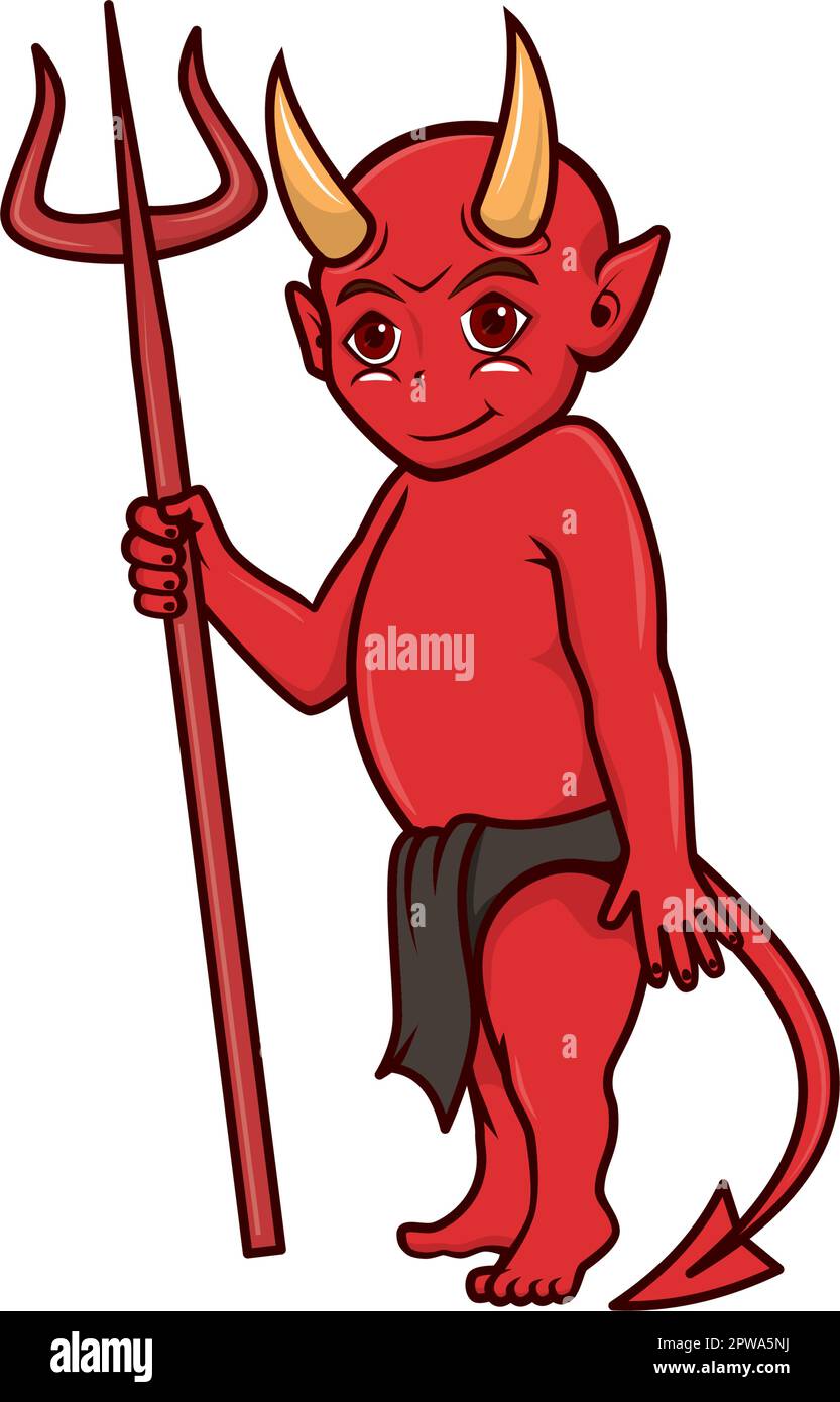 Cute Devil Illustration with Cartoon Style Stock Vector Image & Art - Alamy