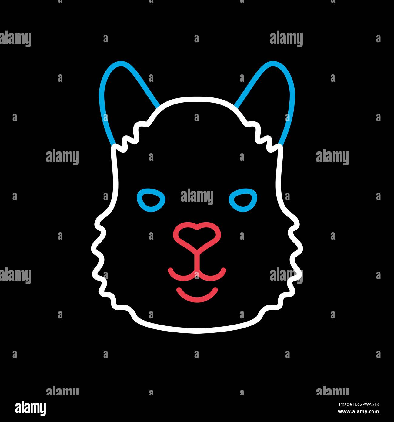 Lama icon. Animal head vector symbol Stock Vector Image & Art - Alamy