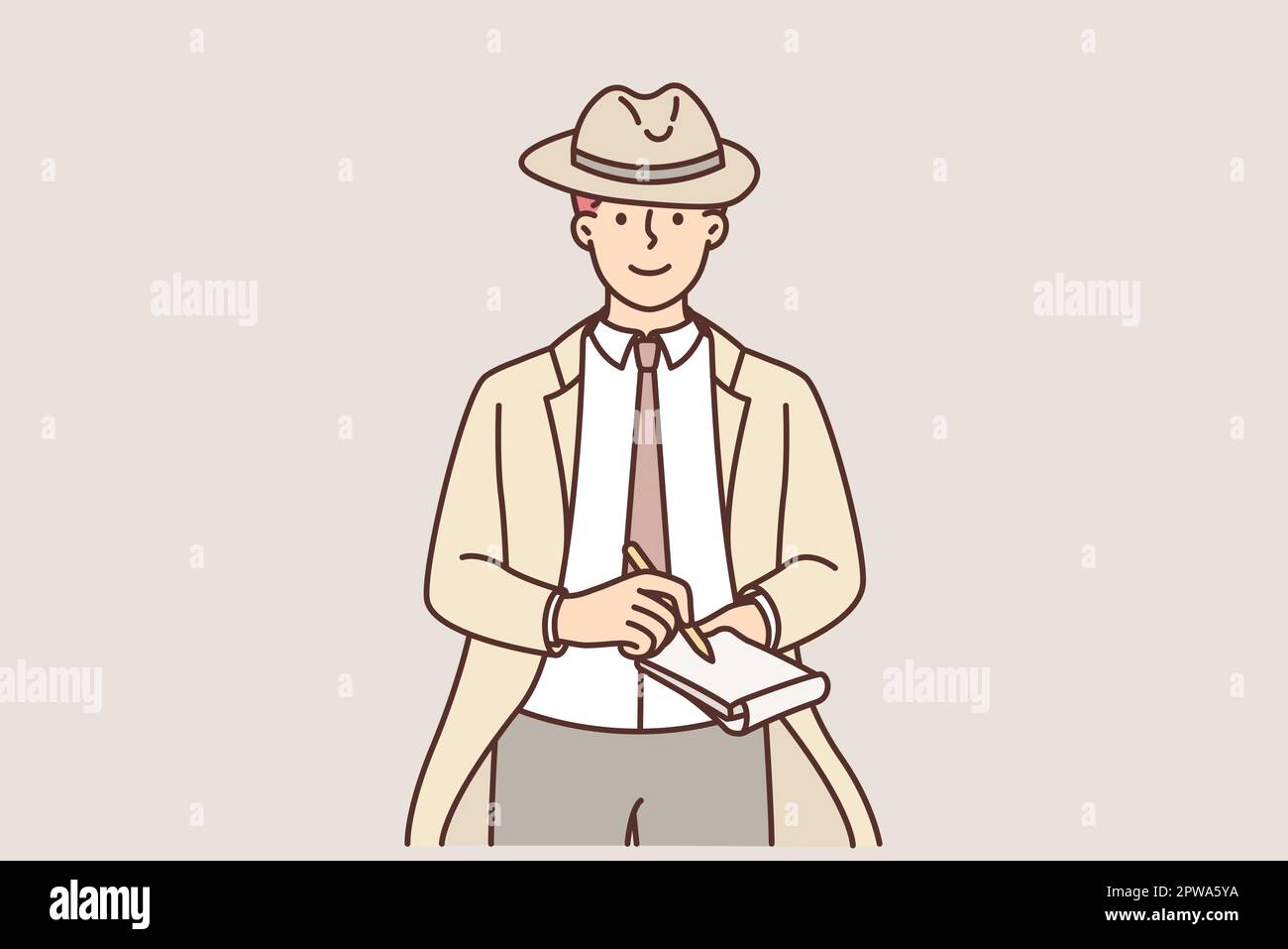 Male detective make notes in notebook Stock Vector Image & Art - Alamy