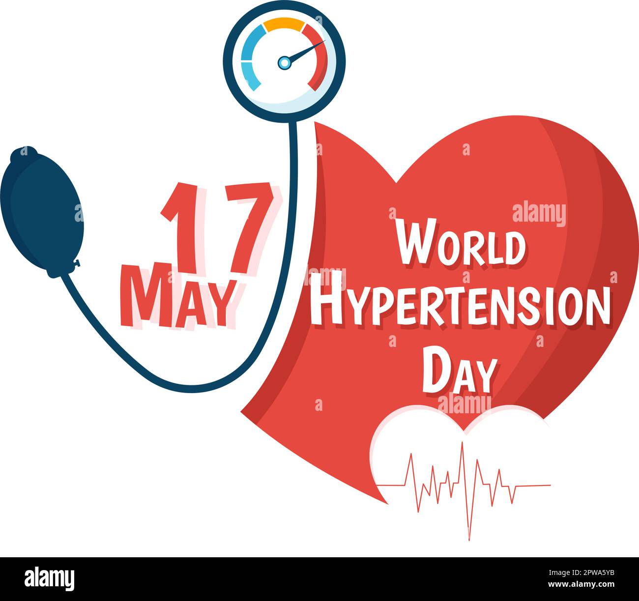 World Hypertension Day on May 17th Illustration with High Blood ...