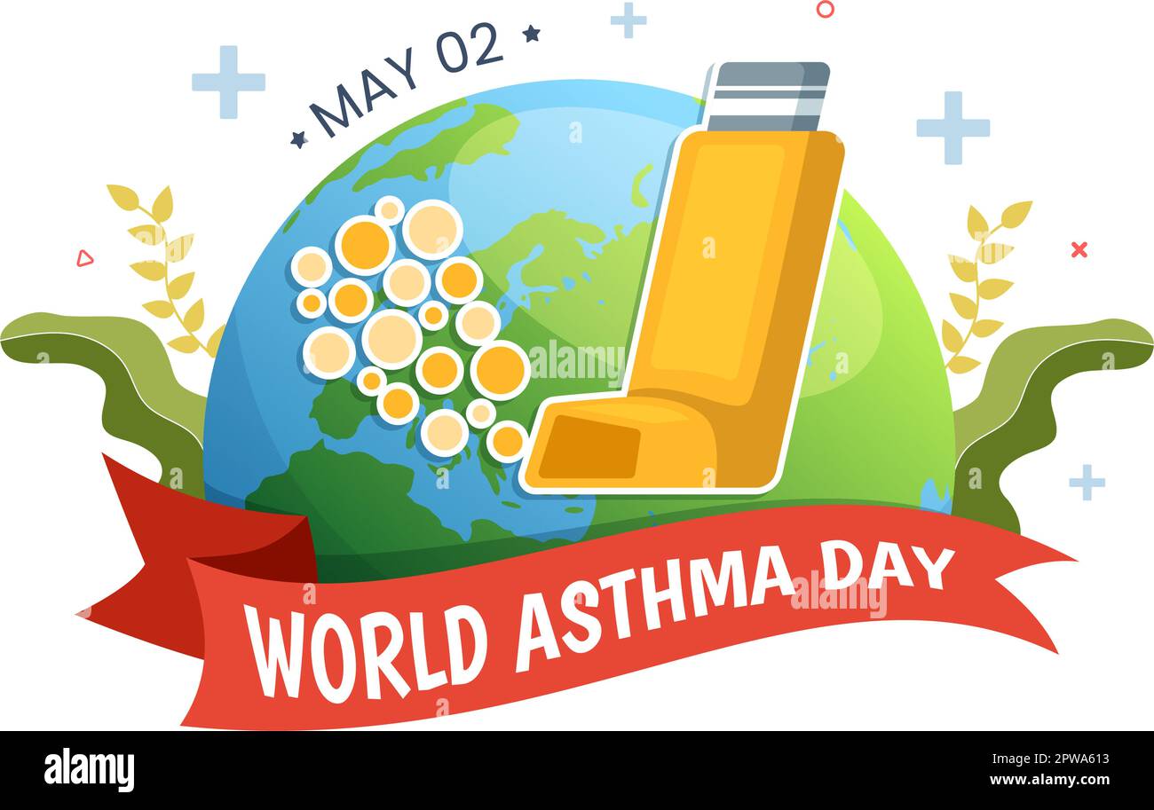 World Asthma Day on May 2 Illustration with Inhaler and Health ...