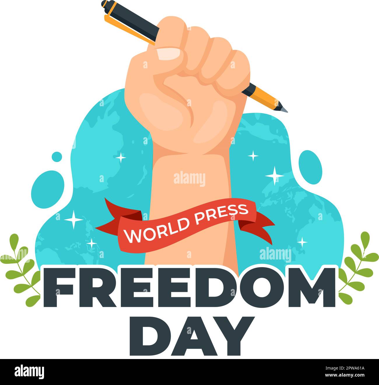 World Press Freedom Day on May 3 Illustration with Hands Holding News ...