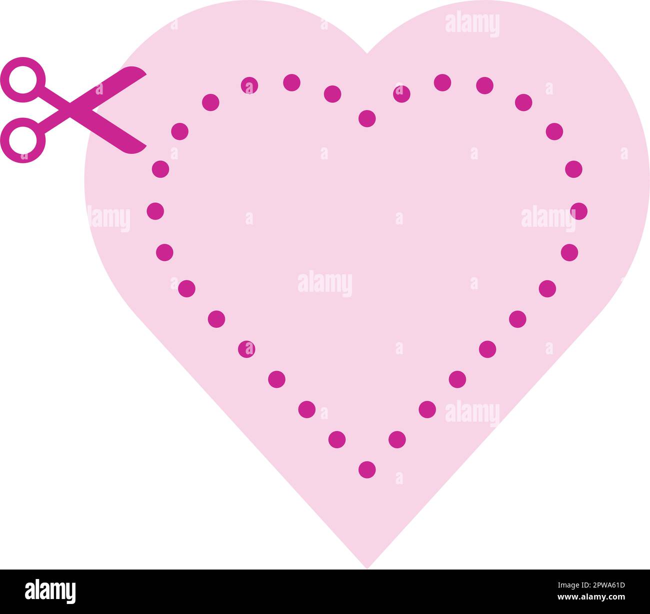 Cutting practice activites heart shape symbol element for preschool ...