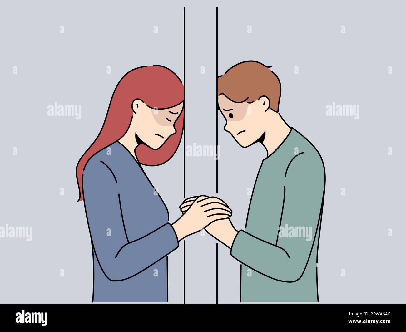 Separated couple Stock Vector Images - Alamy