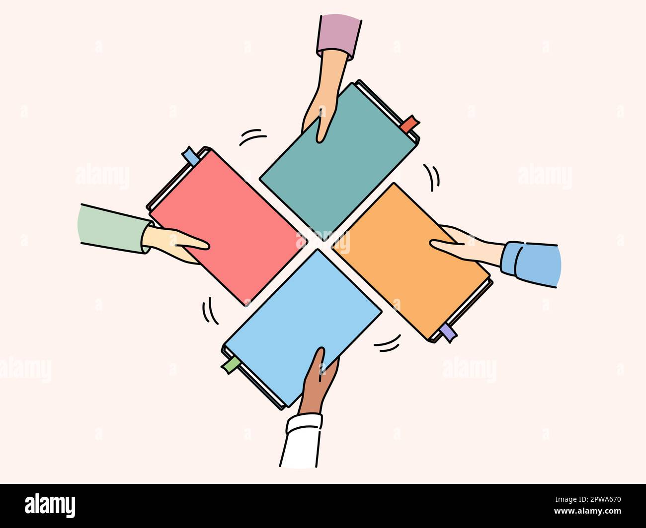 People exchange books at event Stock Vector Image & Art - Alamy