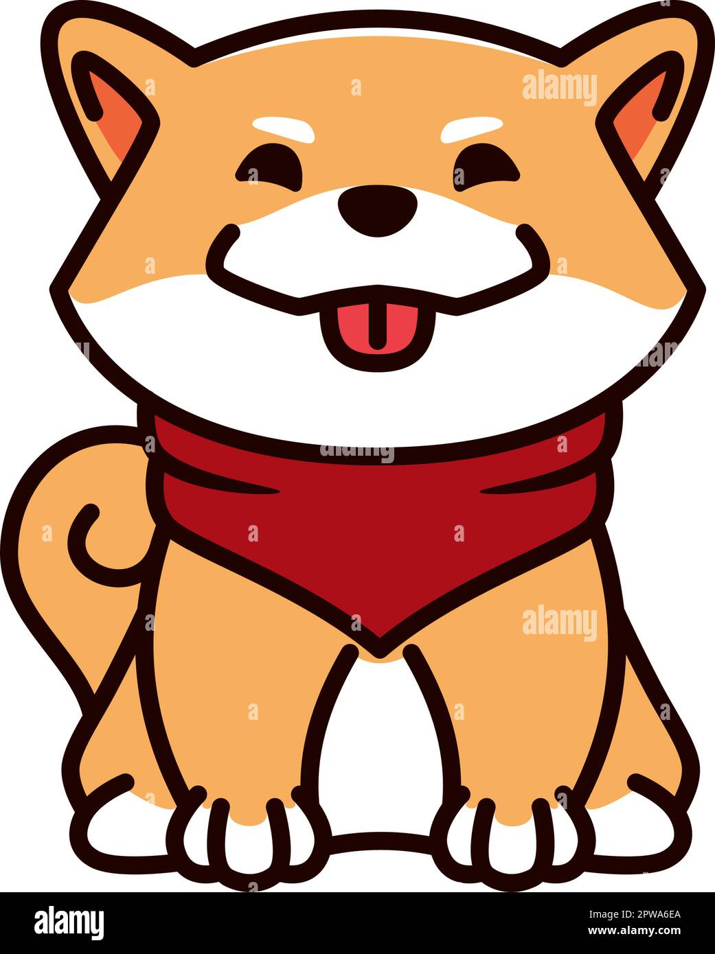 Cute and Sweet Shiba Inu with Smiling Expression Illustration Stock ...