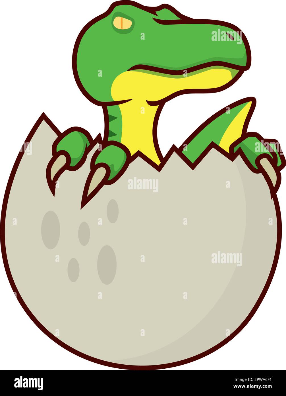 T-Rex Baby Emerges and Hatching from the Egg Illustration Stock Vector ...