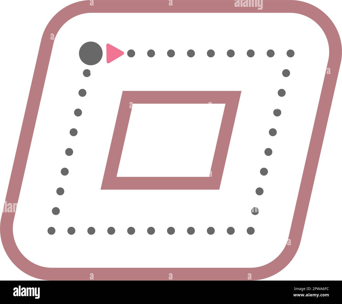 Dotted parallelogram shape for tracing lines for preschool and ...
